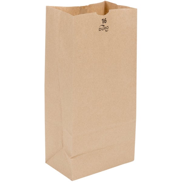 Custom Duro 16 lb. Brown or White Paper Bag 400/Bundle | Avco Boxes